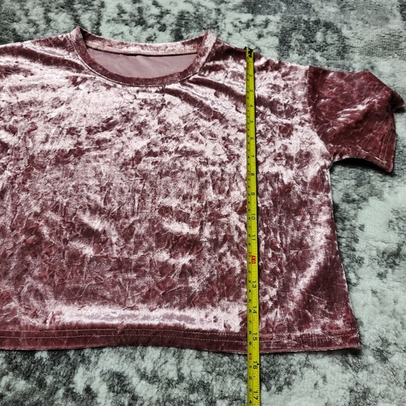 Tops | Crushed Velvet Crinkle Cropped | Poshmark